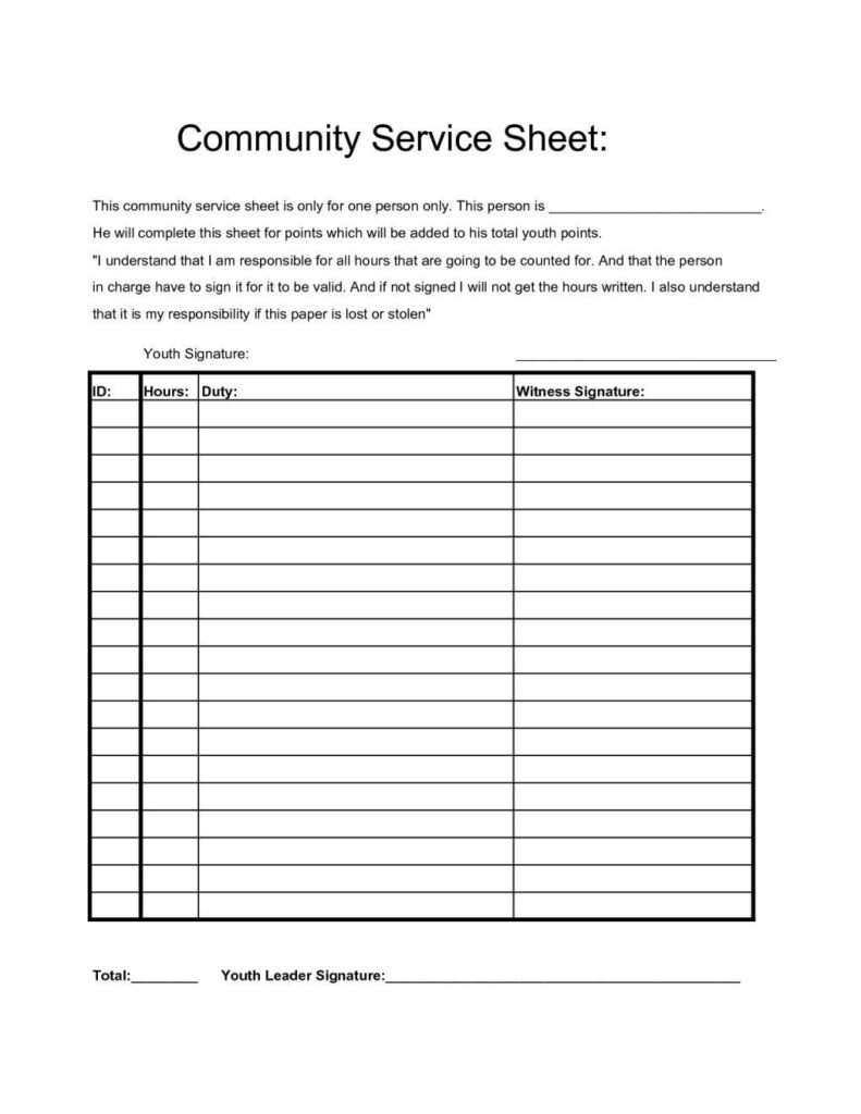 Community Service Printable Worksheets | Peggy Worksheets