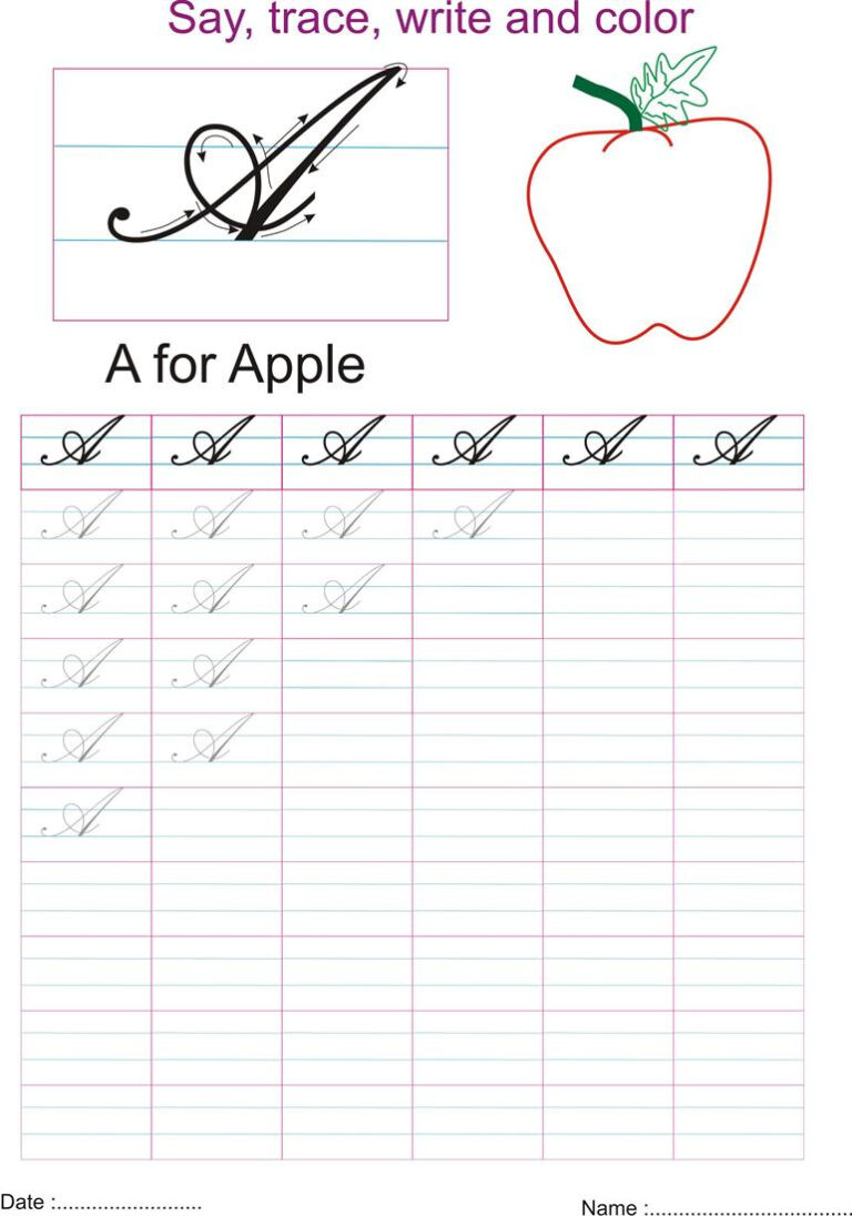Cursive Writing Worksheets Printable Capital Letters | Peggy Worksheets