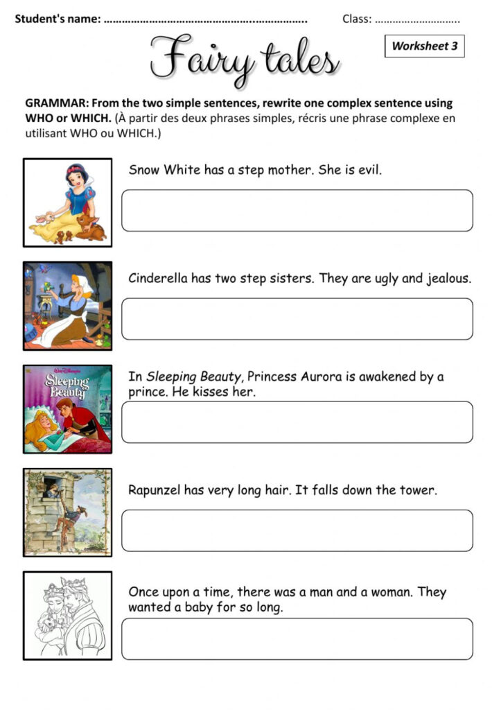 Fairy Tale Printable Worksheets | Peggy Worksheets