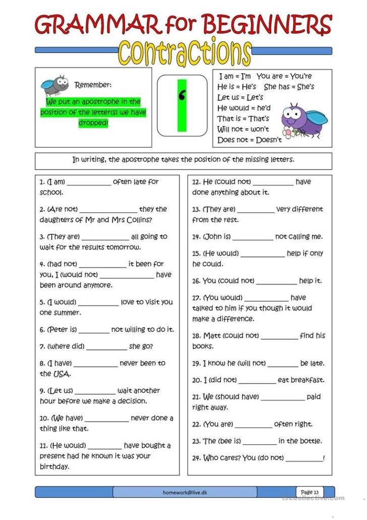 Free Printable Grammar Worksheets For Highschool Students | Peggy ...