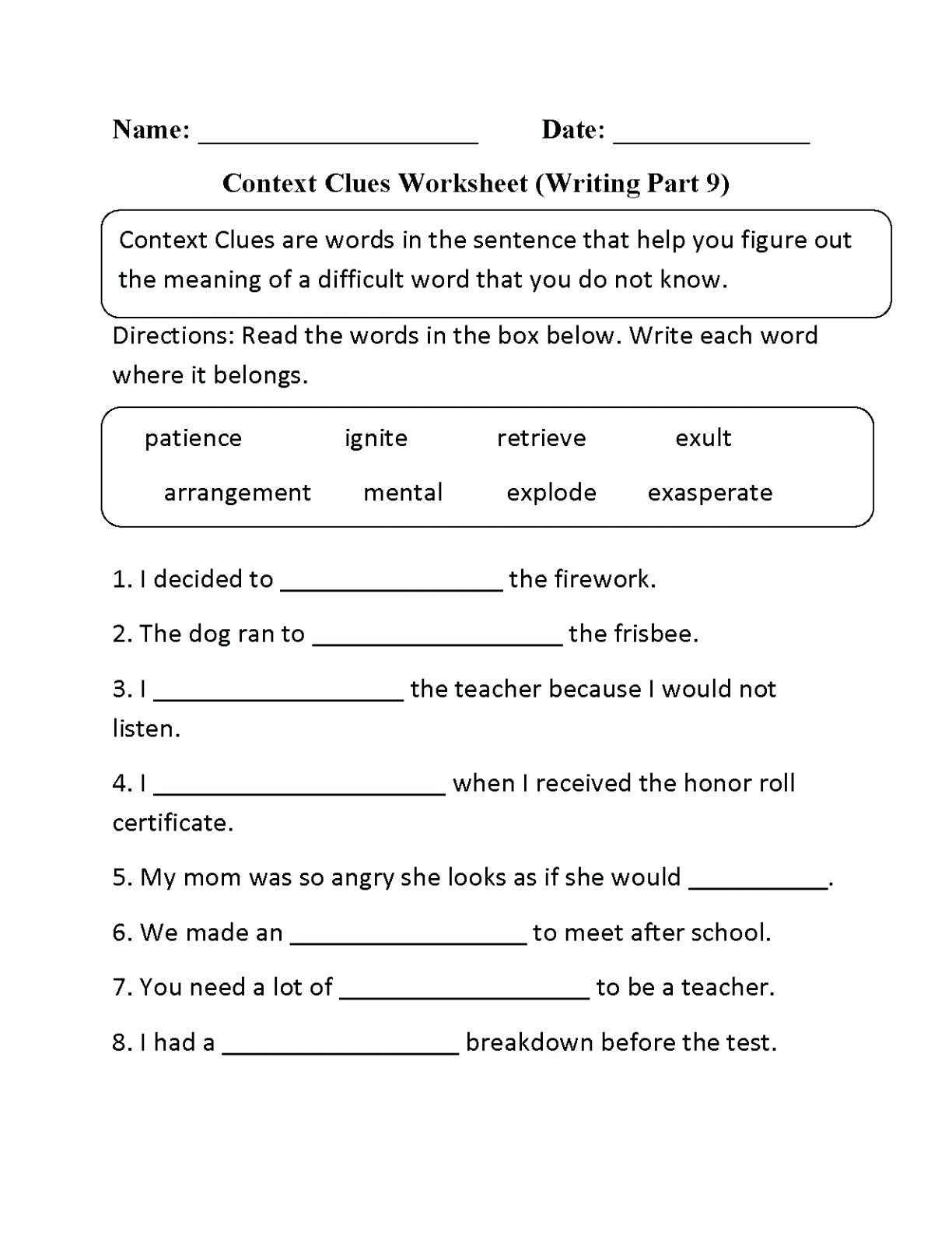 Free Printable Multiple Meaning Words Worksheets Peggy Worksheets