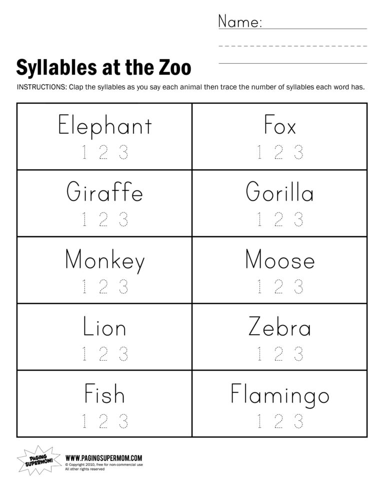 Free Printable Open And Closed Syllable Worksheets | Peggy Worksheets