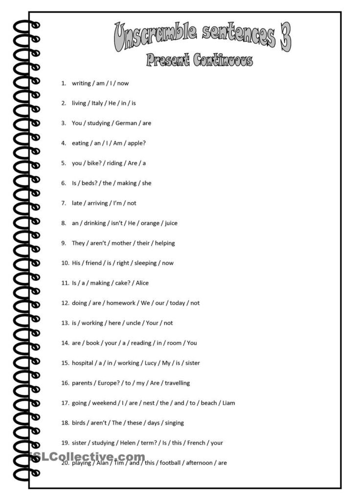 Free Printable Scrambled Sentences Worksheets | Peggy Worksheets