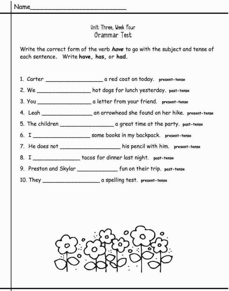 Free Printable Third Grade Grammar Worksheets | Peggy Worksheets
