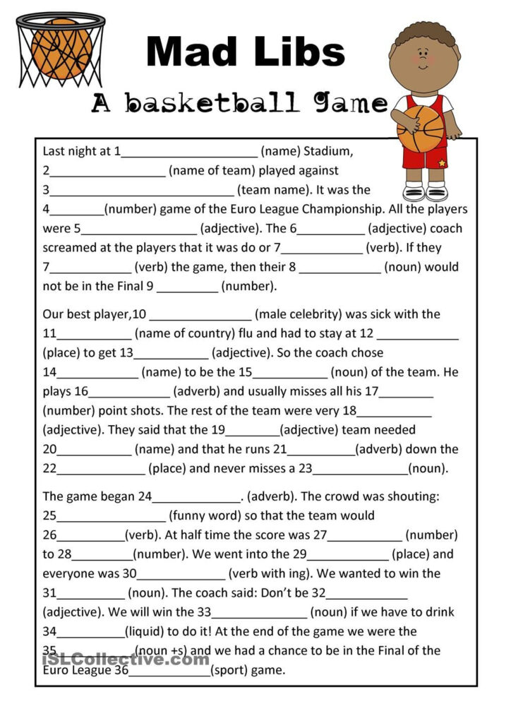 Funny Mad Libs Printable Worksheets | Peggy Worksheets