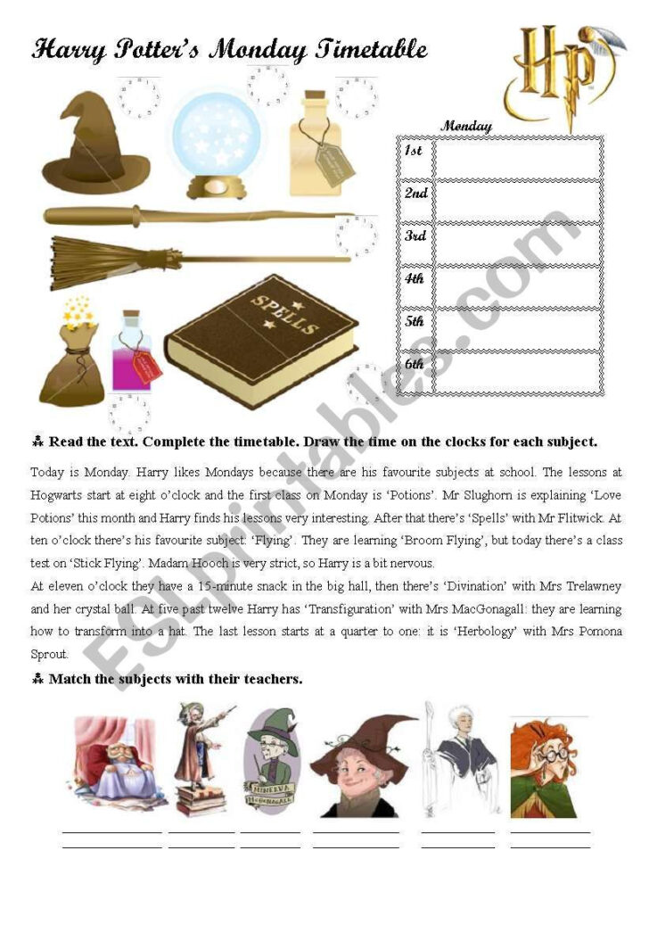 Harry Potter Printable Worksheets | Peggy Worksheets