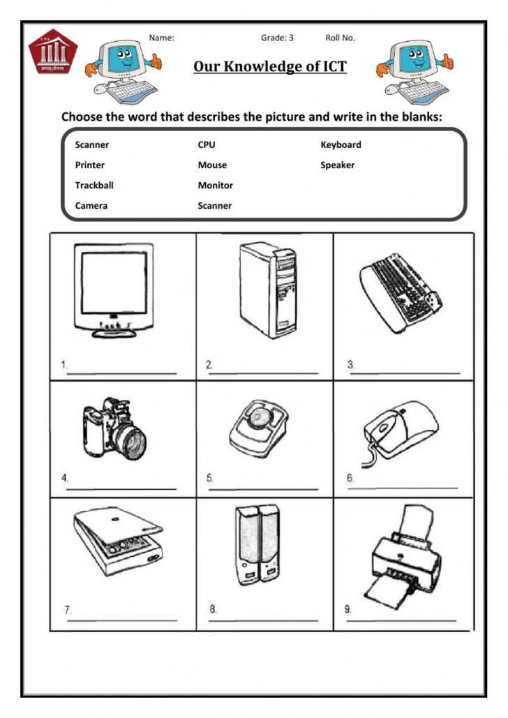Parts Of A Computer Worksheet Printable | Peggy Worksheets
