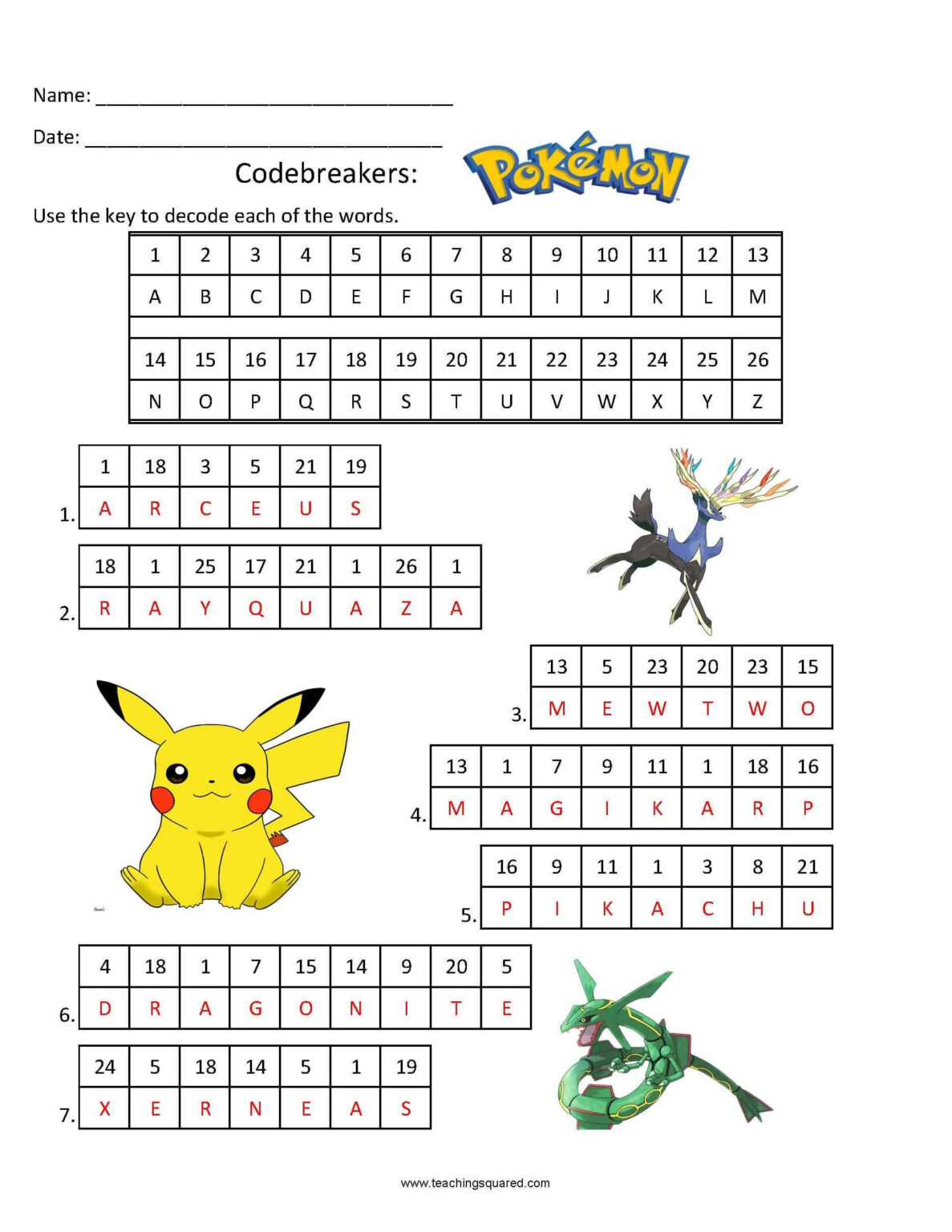 Pokemon Worksheets Printable | Peggy Worksheets