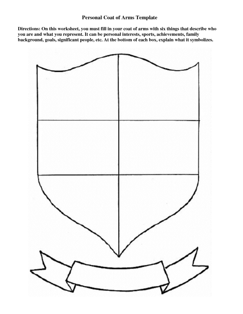 Printable Coat Of Arms Worksheet | Peggy Worksheets