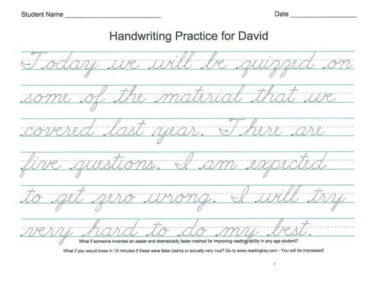 Printable Handwriting Worksheets Pdf | Peggy Worksheets