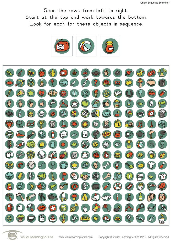 Printable Visual Scanning Worksheets For Adults Peggy Worksheets