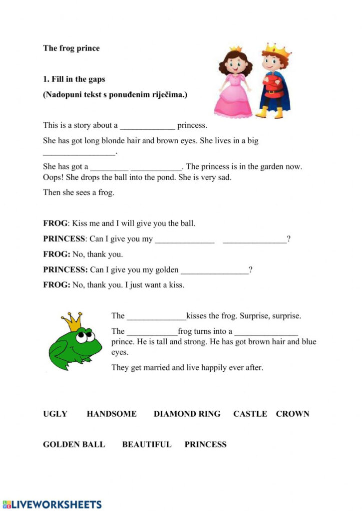 The Frog Prince Worksheets Printable | Peggy Worksheets