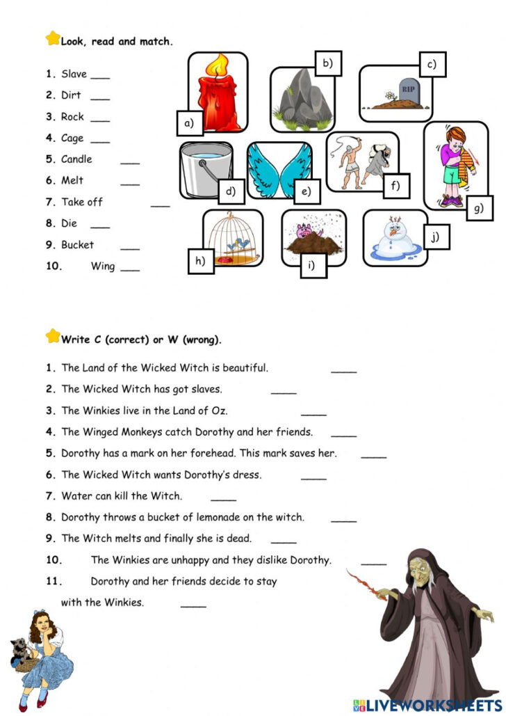 The Wizard Of Oz Printable Worksheets | Peggy Worksheets