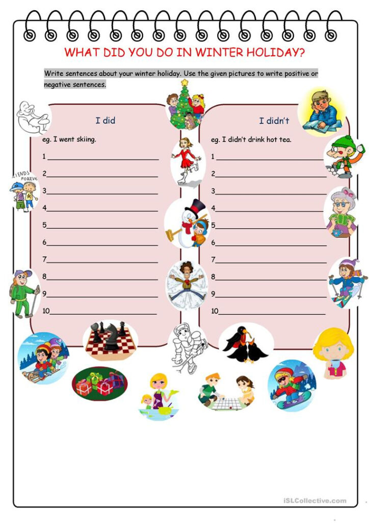 Winter Holidays Worksheets Printables | Peggy Worksheets