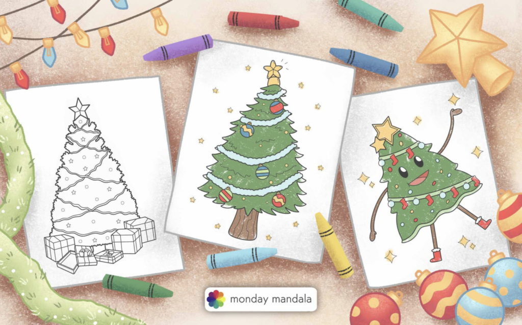 Christmas Tree Coloring Worksheet | Peggy Worksheets