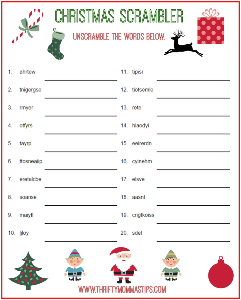 Christmas Puzzles Worksheets | Peggy Worksheets