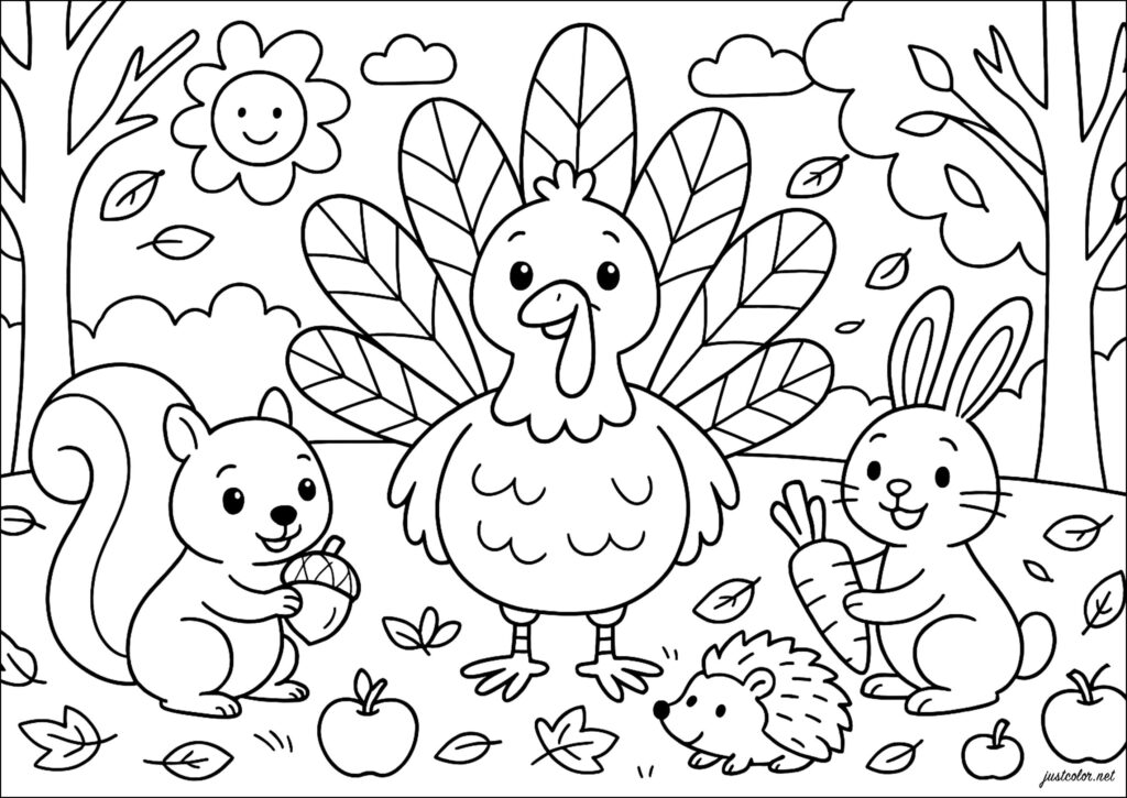 Coloring Worksheets For Thanksgiving | Peggy Worksheets