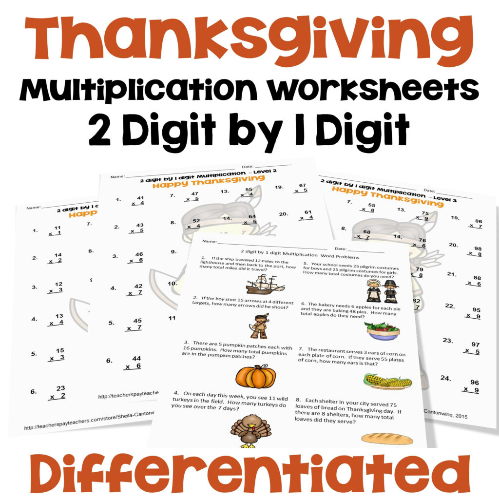 Thanksgiving Math Worksheets Multiplication | Peggy Worksheets