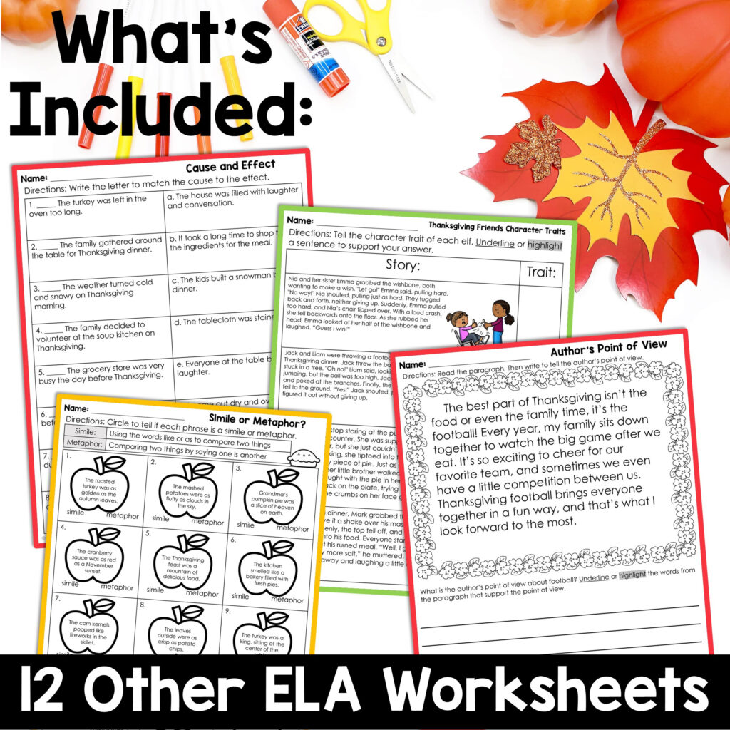 Thanksgiving Cause And Effect Worksheets | Peggy Worksheets
