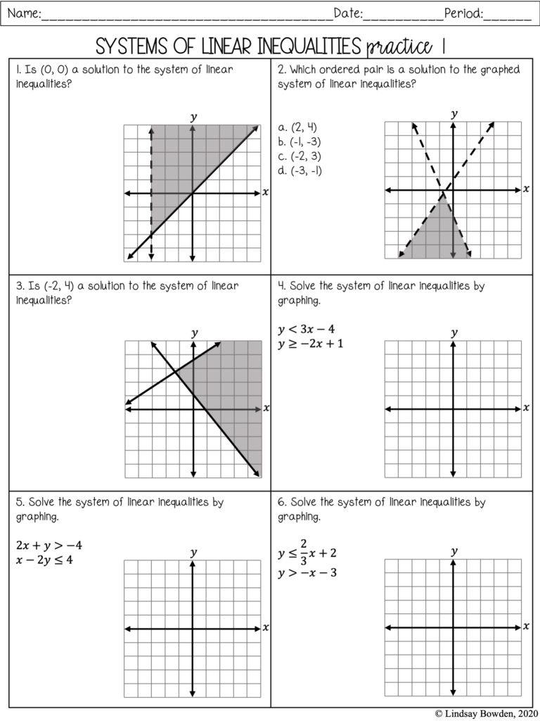 Solving Linear Systems By Graphing Christmas Worksheets Answers | Peggy ...