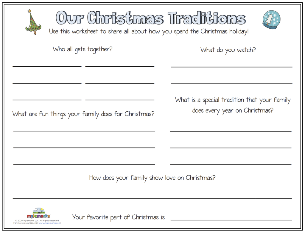 My Christmas Holiday Worksheets | Peggy Worksheets