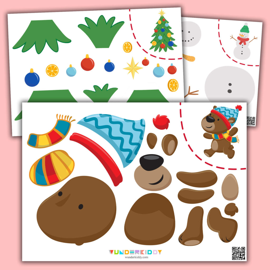 Christmas Color Cut And Paste Worksheets | Peggy Worksheets