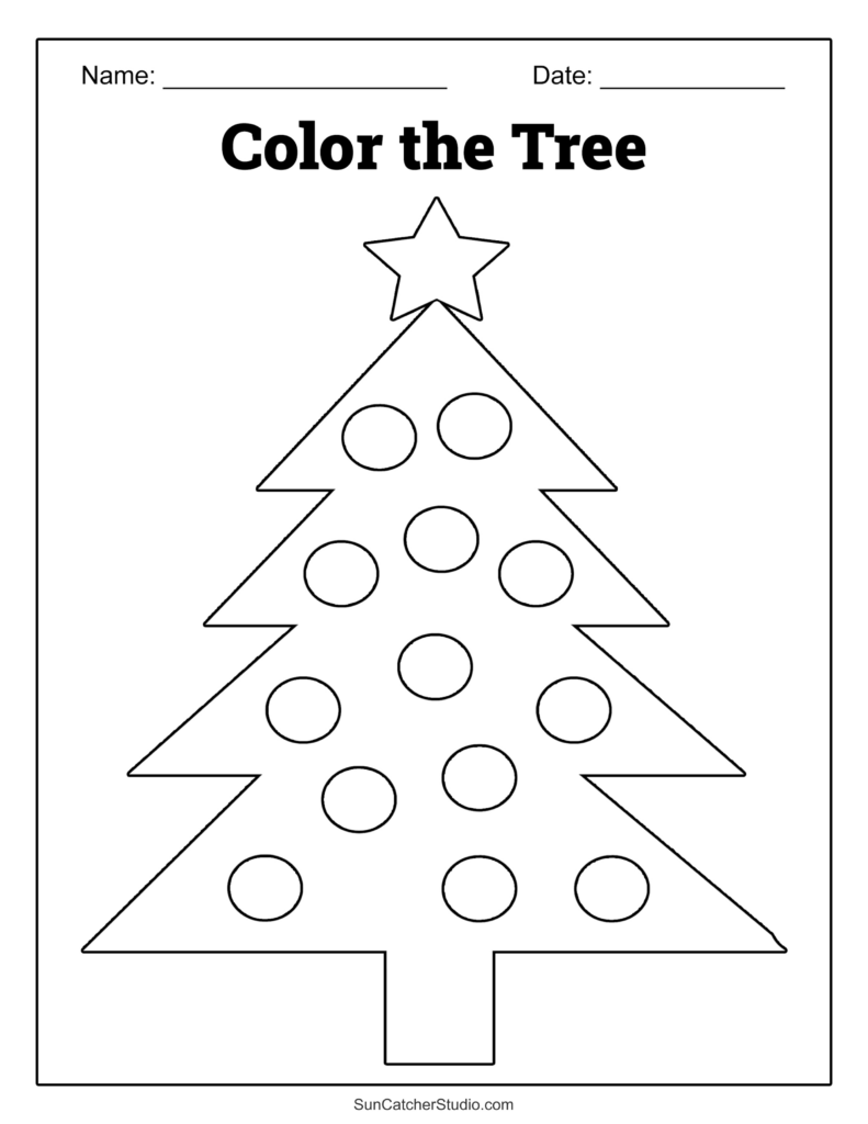 Christmas Tree Drawing Worksheets | Peggy Worksheets