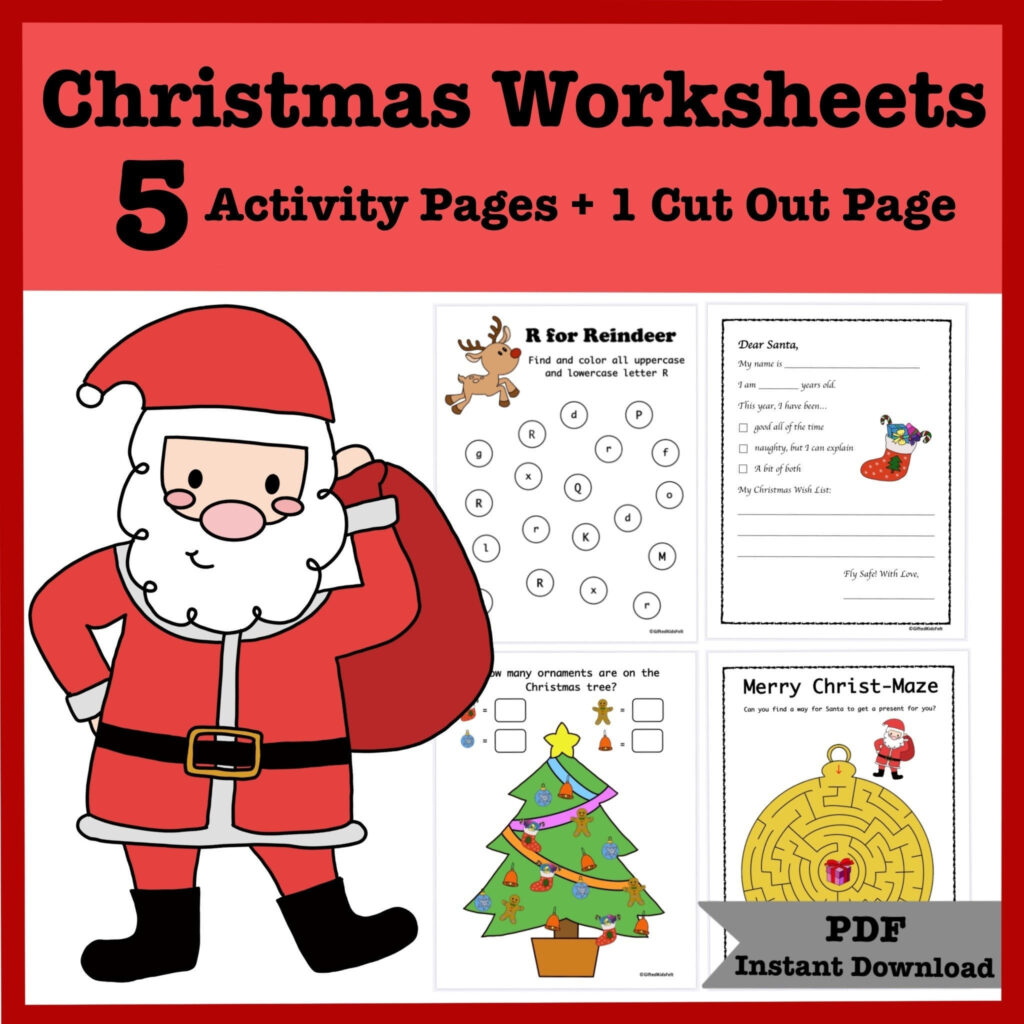 Christmas Activity Worksheets For Kindergarten | Peggy Worksheets