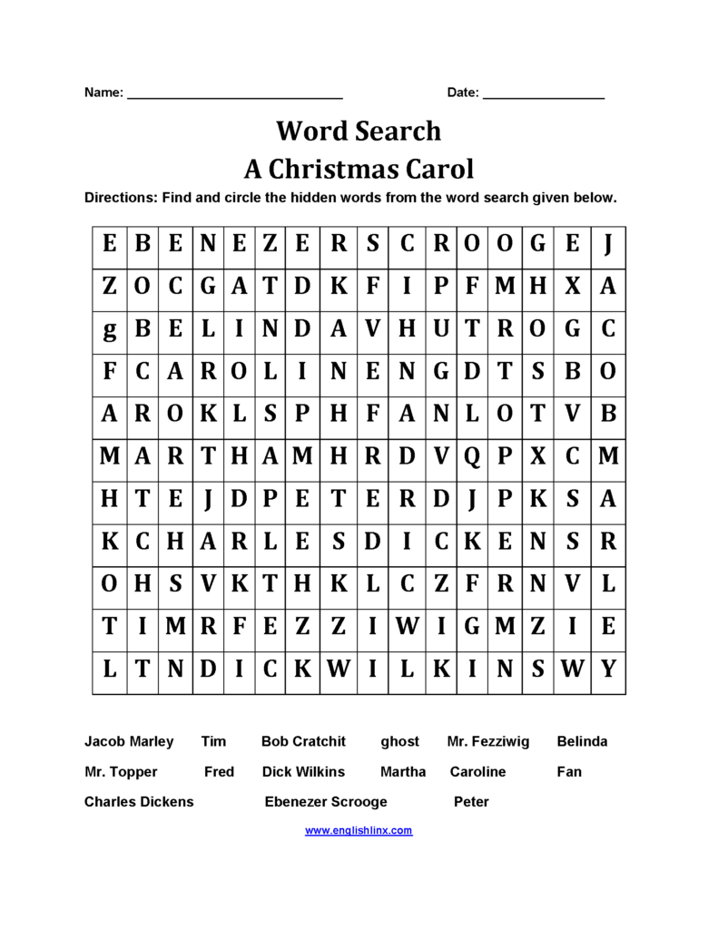 Christmas Carol Worksheets Free | Peggy Worksheets
